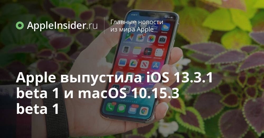 Apple выпустила Ios 13 3 1 Beta 1 и Macos 10 15 3 Beta 1