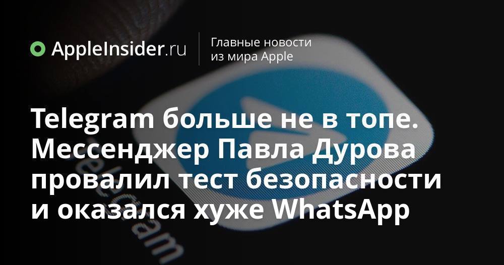 Telegram больше не в топе. Мессенджер Павла Дурова провалил тест безопасности и оказался хуже ...
